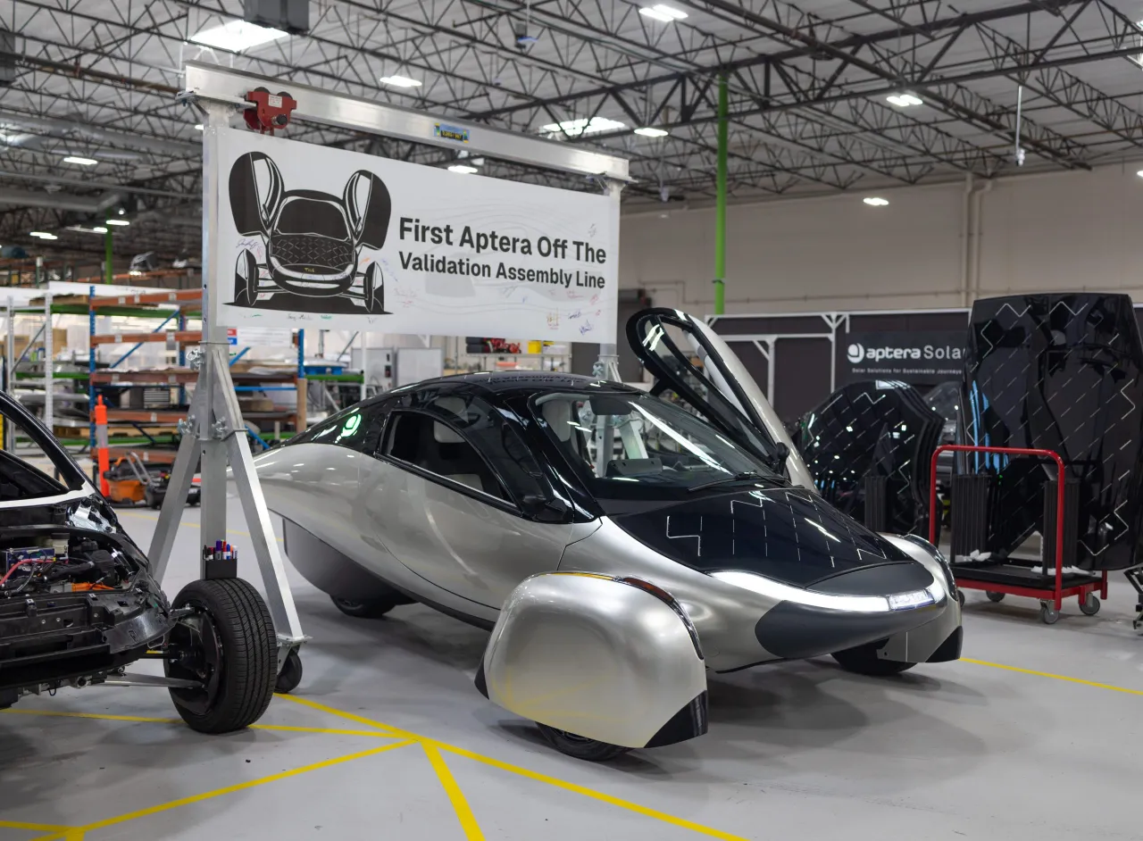 Aptera's First Solar-Powered Car Rolls Off the Assembly Line | Design ...